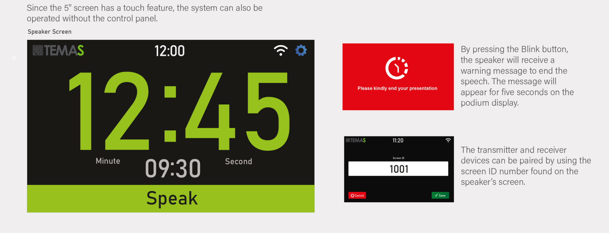 Wireless Presentation Timer Tms - Digital Signage | TEMAS TECHNOLOGY